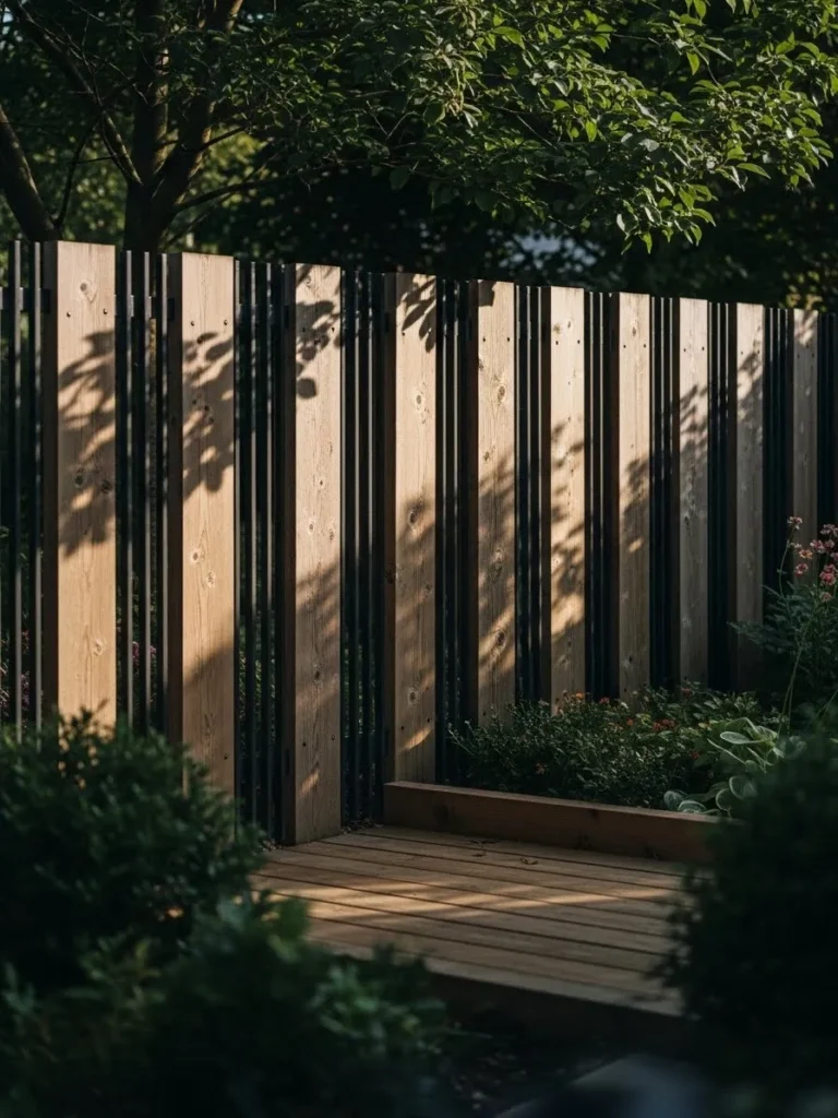 23 Stylish Metal and Wood Fence Ideas With Mixed Texture Appeal