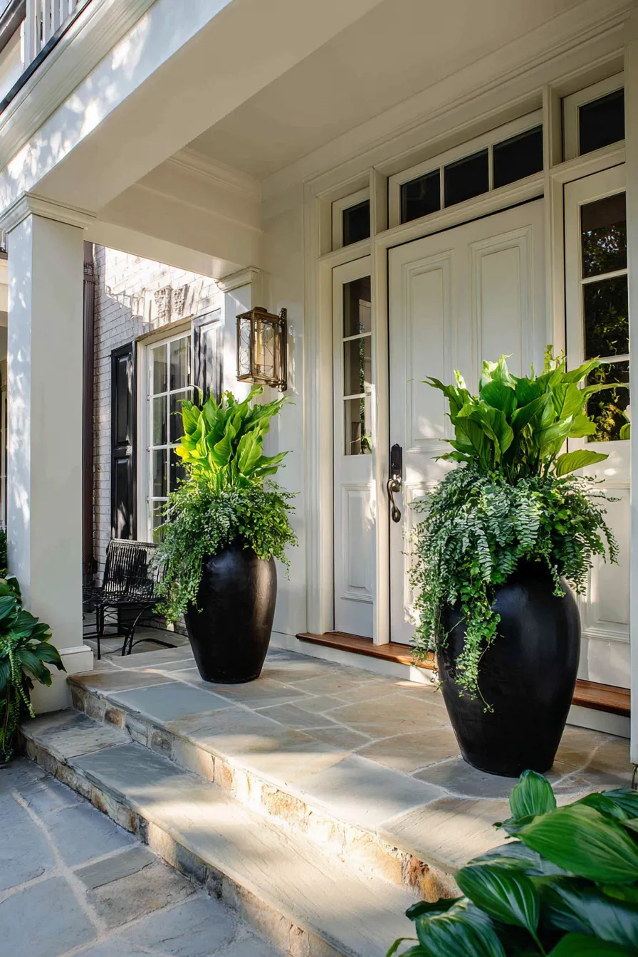 25 Lush Front Porch Planter Ideas That Frame the Door Beautifully