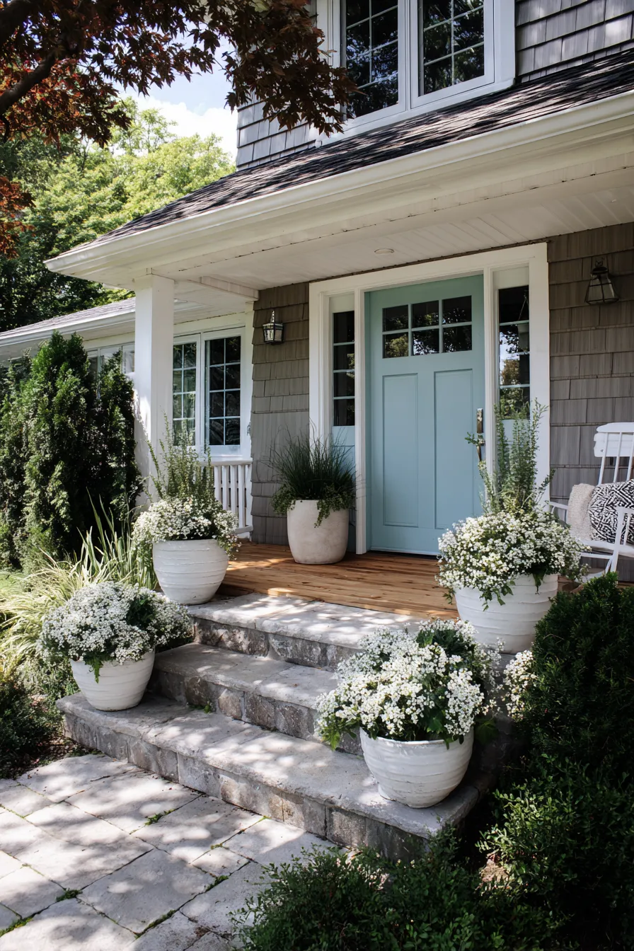 25 Lush Front Porch Planter Ideas That Frame the Door Beautifully