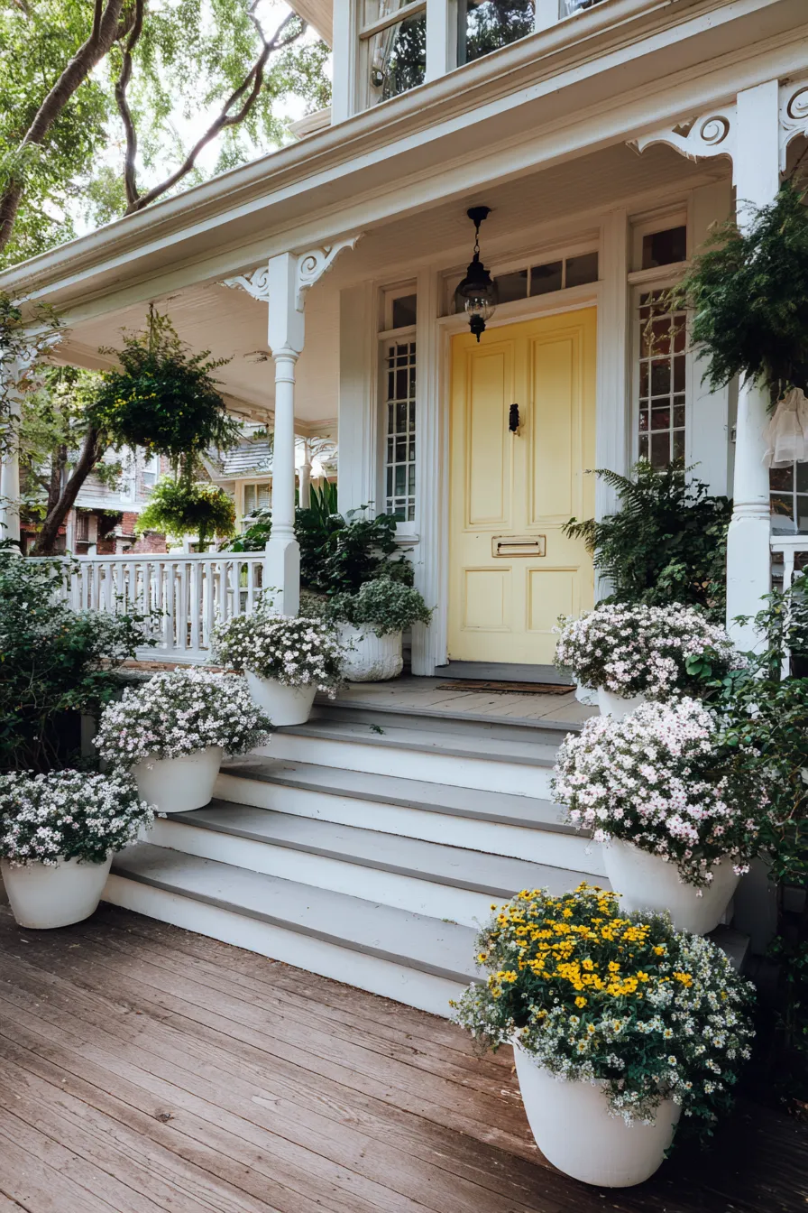 25 Lush Front Porch Planter Ideas That Frame the Door Beautifully