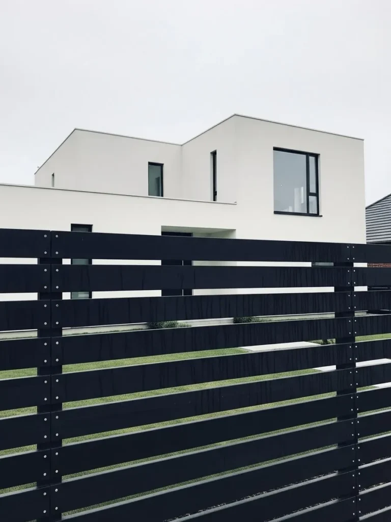 19 Modern Black Horizontal Fence Ideas That Add Sharp Contrast