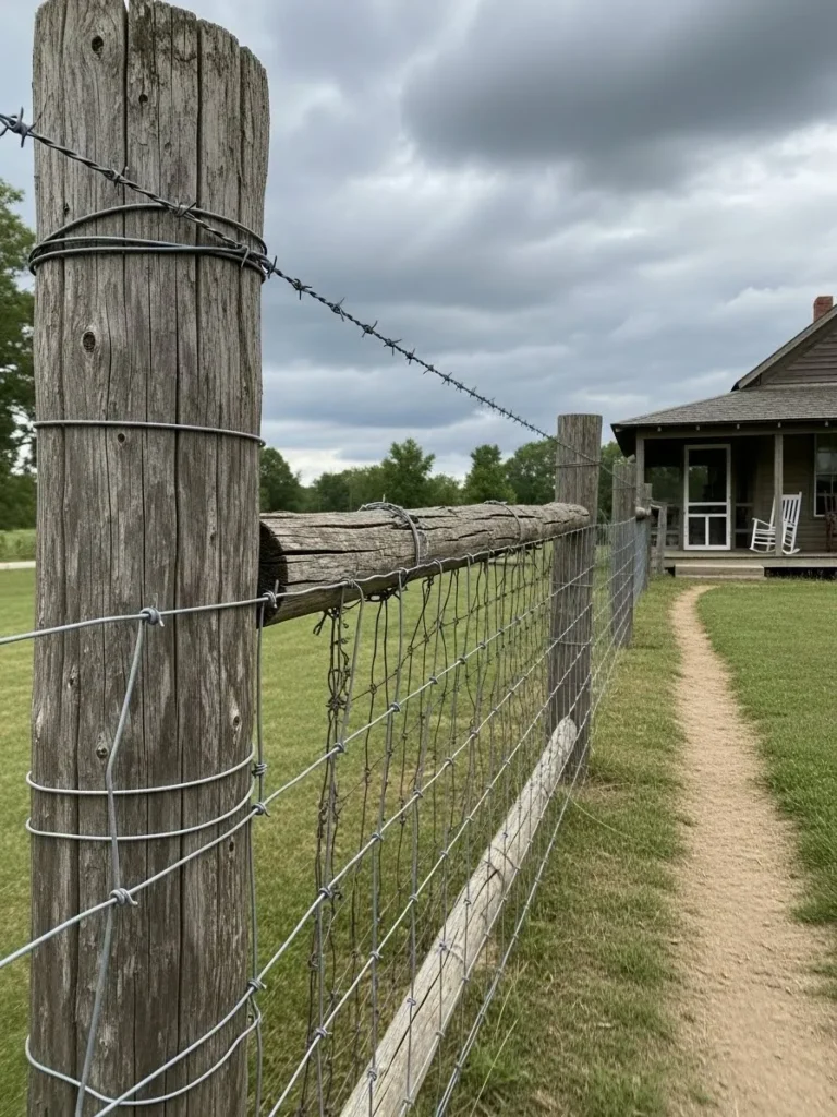 23 Rustic Wood and Wire Fence Ideas With Farmhouse Character